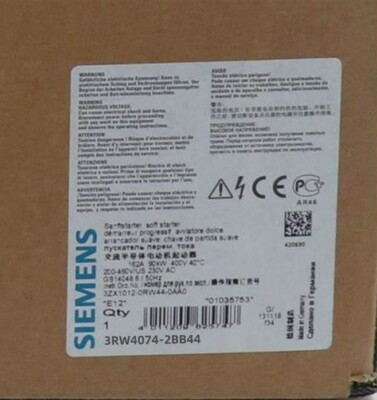 3RW4074-2BB44 siemens brand new soft starter in box by fast ship US ...