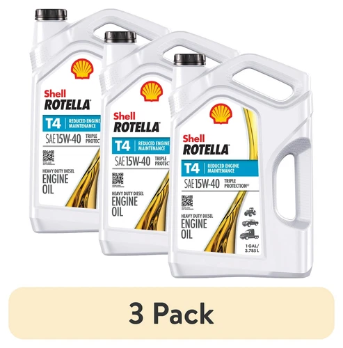 (3 PACK) Shell Rotella T4 Triple Protection 15W-40 Diesel Engine Oil, 1 ...