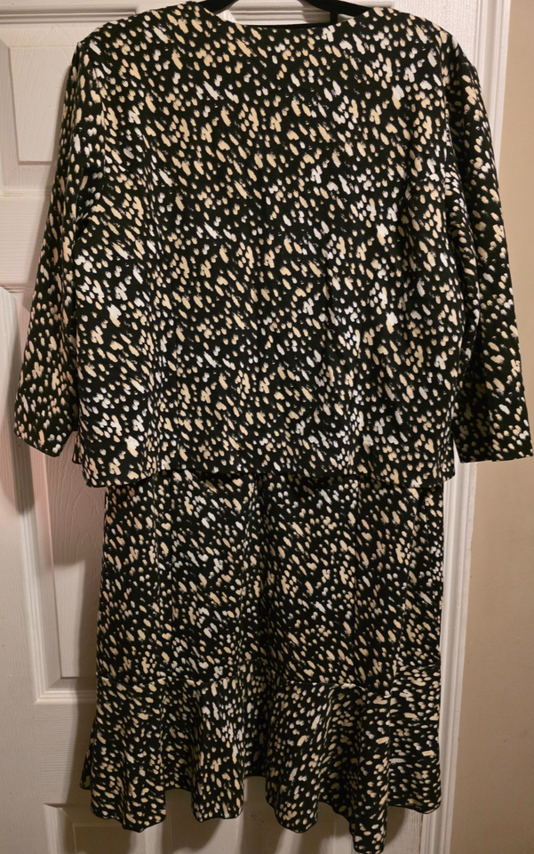 Jessica London Abstract Dot Ponte Jacket Flounce Dress Sz 20W | eBay