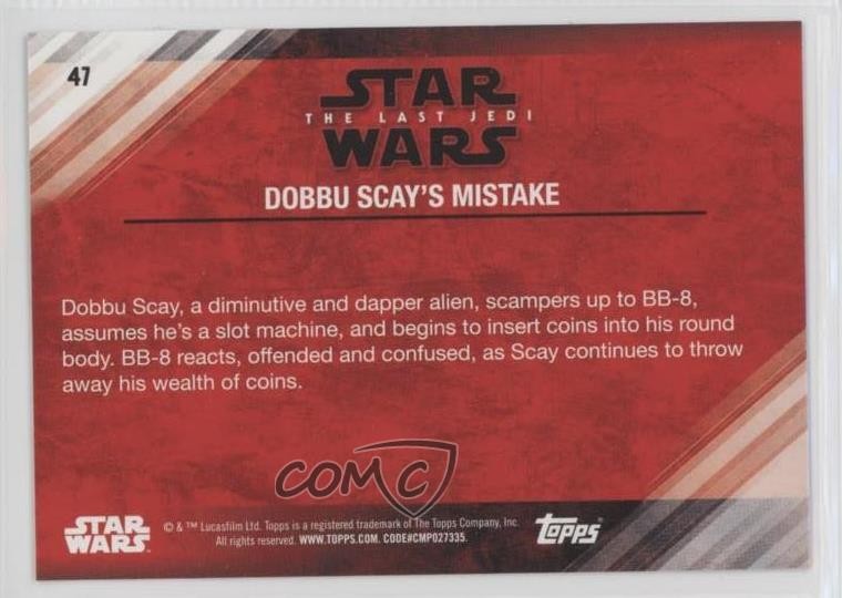 2018 Topps Star Wars: The Last Jedi Series II Dobbu Scay BB-8 's ...