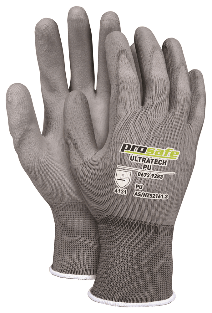 Prosafe ULTRATECH PU COATED NYLON GLOVES 5-Pairs Grey- Size S, M, L Or ...