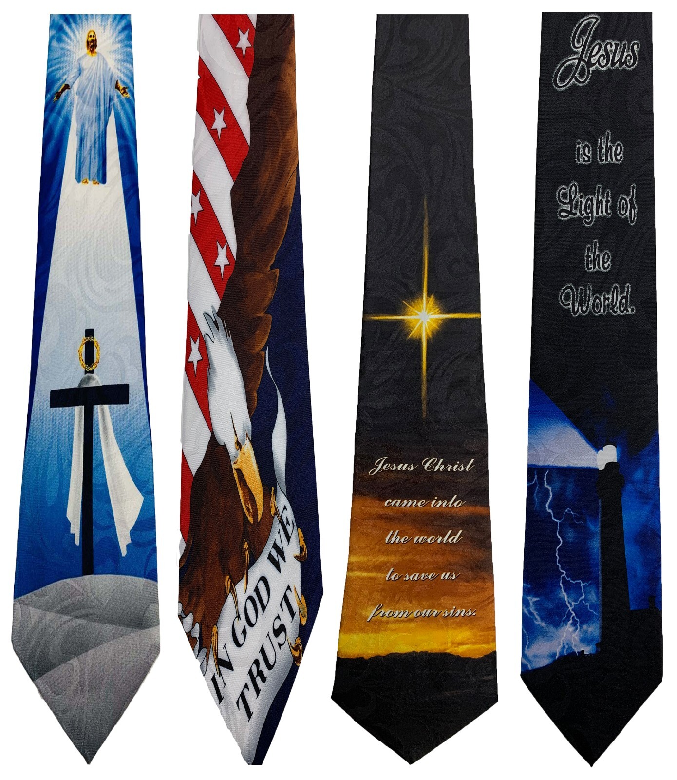 Steven Harris Pack Of 4 Christian Neckties Jesus Religious Neck Ties | eBay