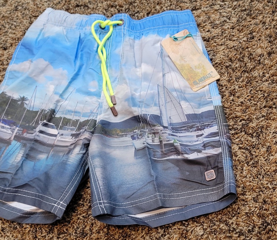 Island Haze BOYS SWIM TRUNKS Size: 12 Theme: Sailing Color: Blue NWT | eBay