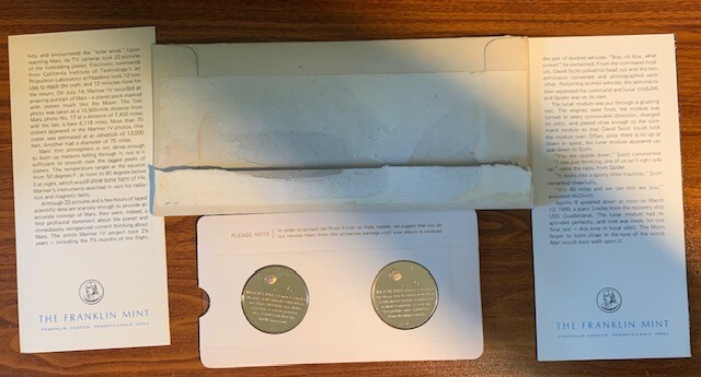 The Franklin Mint America in Space Solid Bronze Proof Ranger VII/Apollo ...