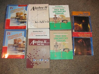 ABeka 10th Grade 10 LOT Literature Algebra 2 Grammar Composition ...