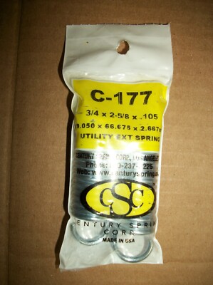 Century Spring Corp. Ext. Spring C-177 3/4"x2 5/8"x.105 | eBay