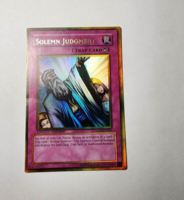 Yugioh - Solemn Judgement Gold limited edition GLD2-EN044 LP | eBay