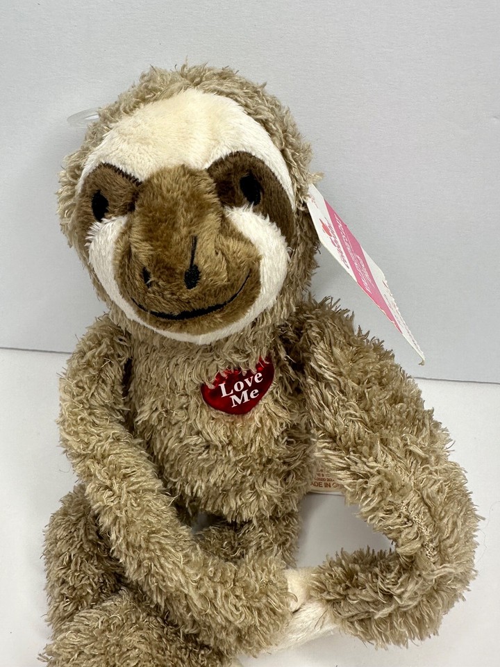 Dan dee Valentines Sloth Stick Together hands Feet Brown love me Heart Plush | eBay