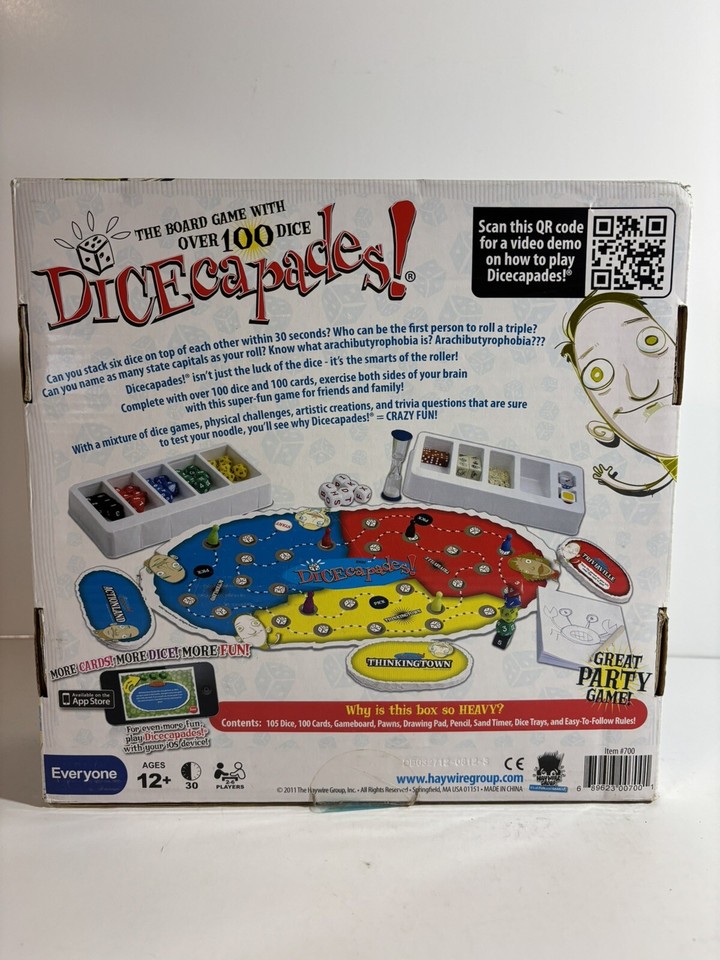 Dicecapades Board Game Over 100 Dice Award Winning Party Game Opened ...