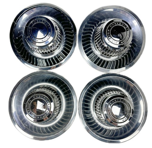 4 GM Rally Wheel Center Caps OEM 3925805 Chevy Camaro Corvette Chevelle ...