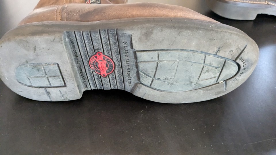 Justin Original Balusters Mens Work Boots #4445 Pull On Size 9 D | eBay