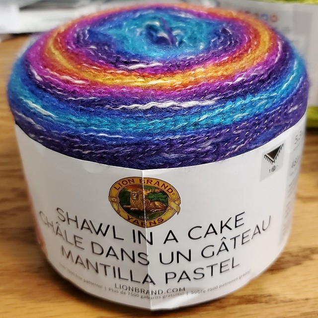 Shawl In A Cake Restful Rainbow By Lion Brand Yarns Ebay