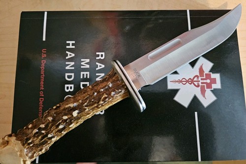 Custom 2024 Buck 119 Knife - Crown Stag Handle w/ Leather Sheath | Rare ...