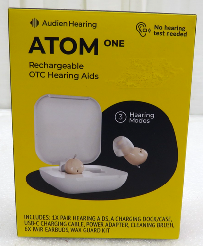 Audien Atom One Rechargeable OTC Hearing Aids W/Charging Case | eBay