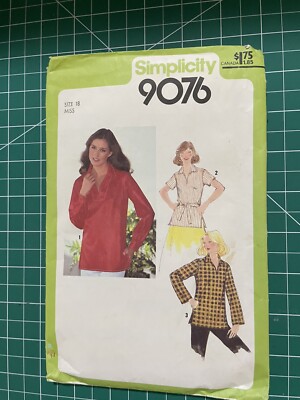 Simplicity 9067 Shirt Boho Retro Sz 18 Sew Pattern Top Blouse Tie It Or ...