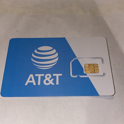 New 5G Blue AT&T Nano Sim Card Phone Call Lost Replace Call Free ...