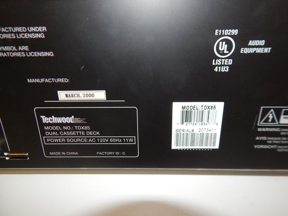Techwood TDX85 Dual Cassette Deck Player (TEY28) | eBay