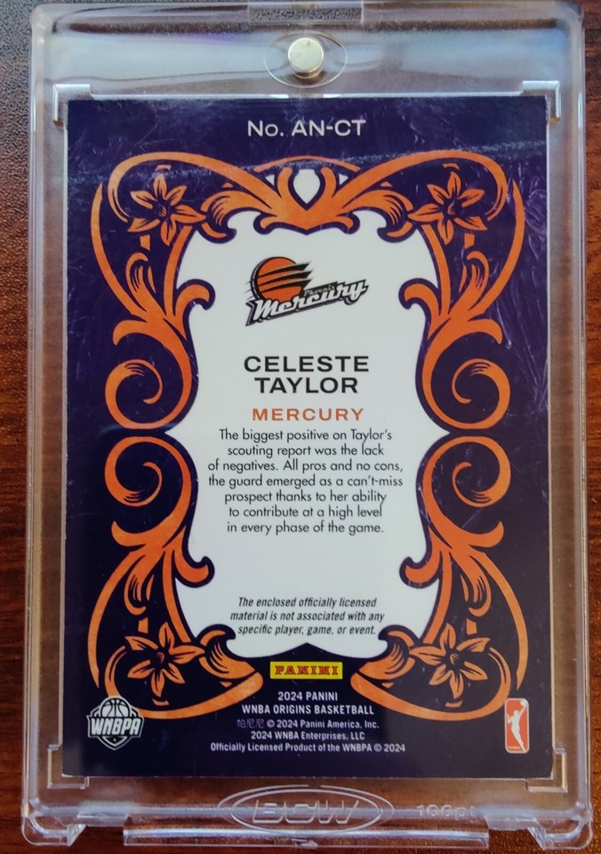 2024 WNBA Panini Origins Celeste Taylor Art Nouveau RC LAUNDRY TAG ...
