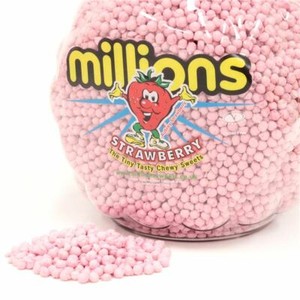 MILLIONS SWEETS STRAWBERRY BUBBLEGUM PINK BLUE CHEWS GLUTEN DAIRY FREE ...