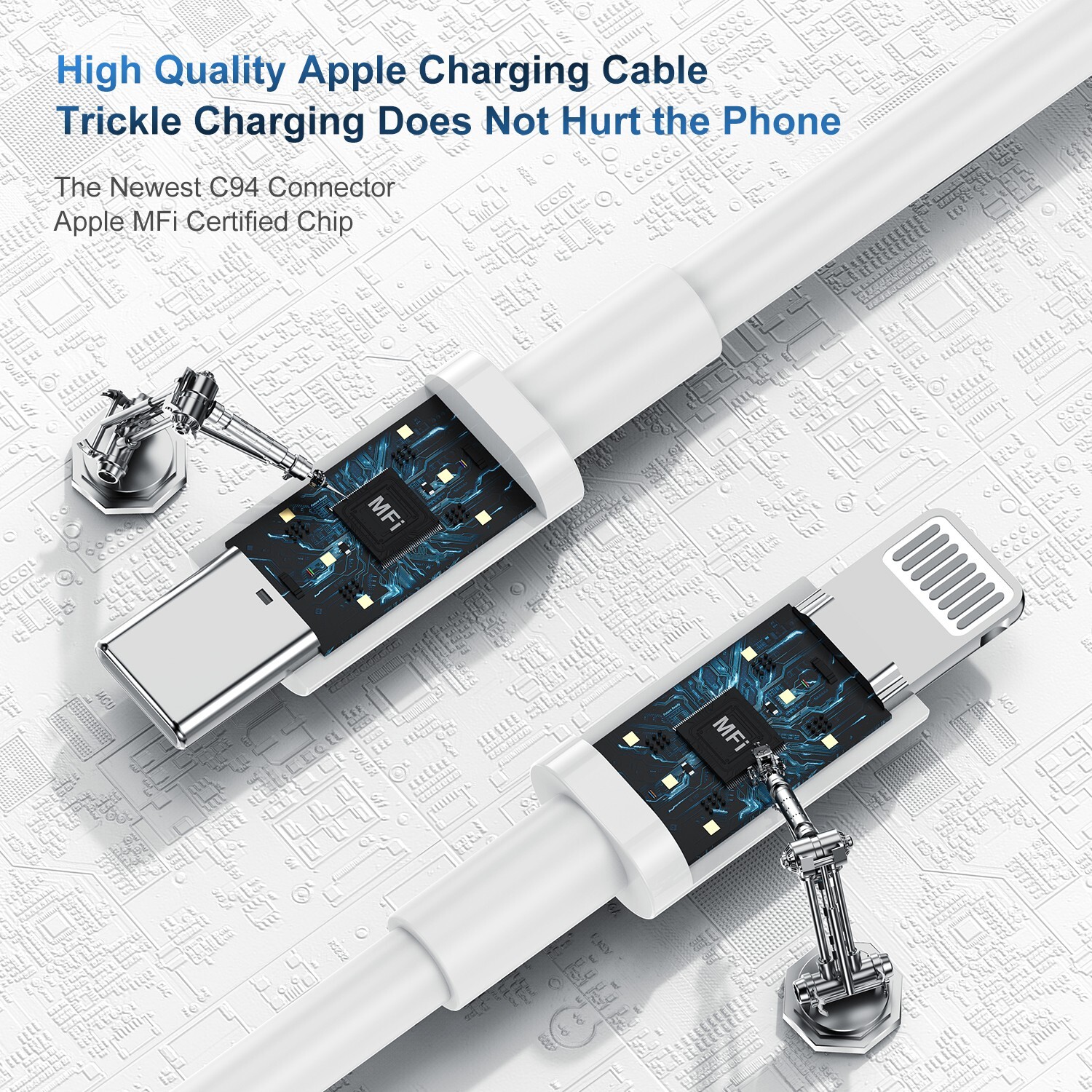 2PCS 6Ft Fast Charger Cable, C to L USB Cable Cord for iPhone 14/13/12 ...
