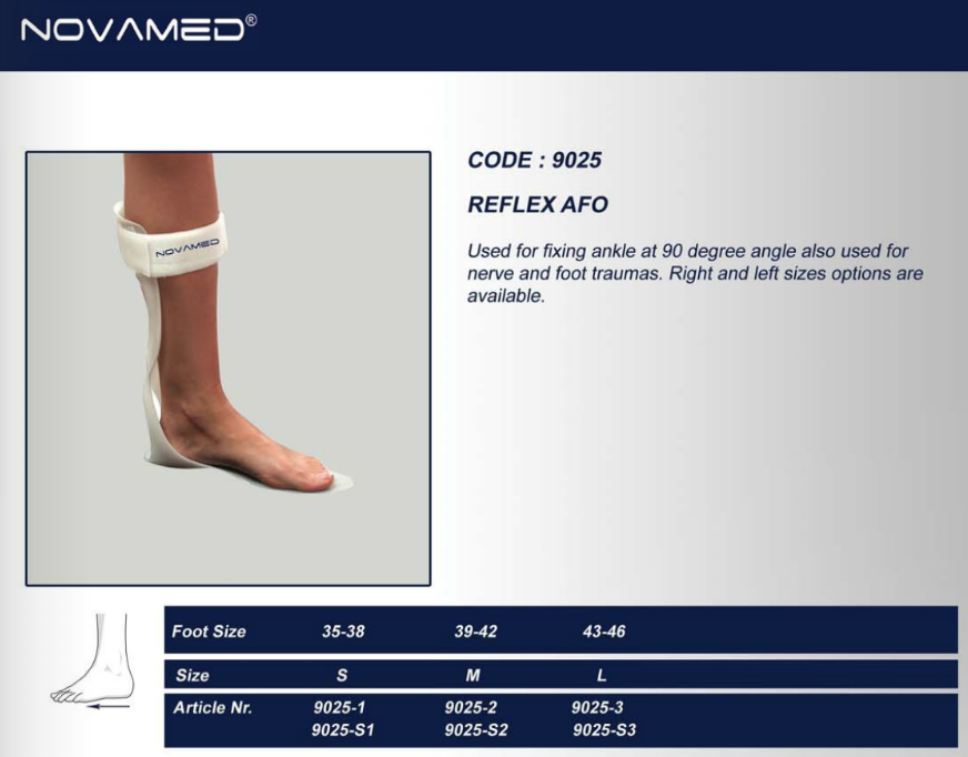NOVAMED Peroneus Schiene Einstellbare Fuß Drop Orthese Knöchel ...