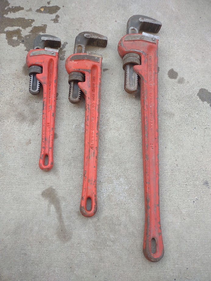 GROUP OF RIDGID PIPE WRENCHES 14-18 -24 INCH | eBay