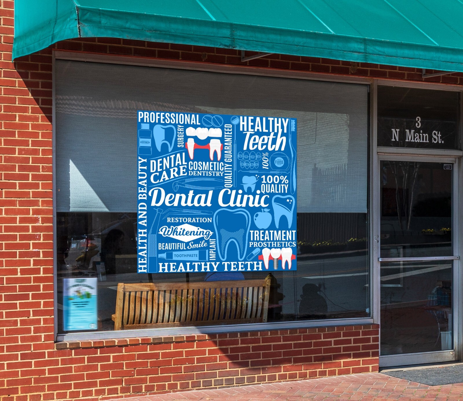 3D Dentist Clinic Dental K2035 Window Stickers Vinyl Wallpaper Wall ...