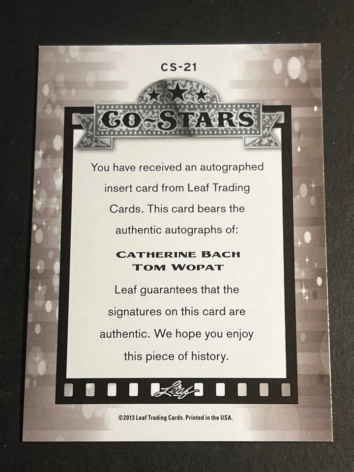 2013 Leaf WHITE PROOF MISSING AUTOGRAPH Catherine Bach Tom Wopat | eBay
