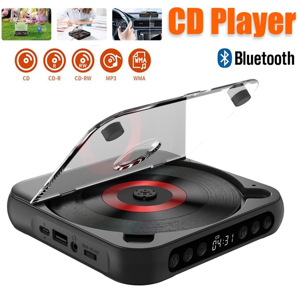 Portable CD Player Personal CD Players with Bluetooth for Car ...
