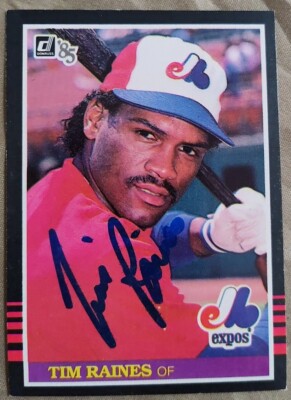 TIM RAINES AUTOGRAPHED SIGNED CARD 1985 DONRUSS MONTREAL EXPOS BASEBALL ...