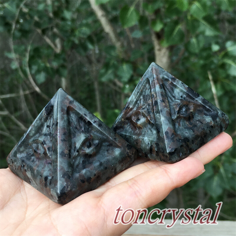 1pc Natural Yooperlite Eye Pyramid Carved Quartz Tower Crystal eye Gift ...