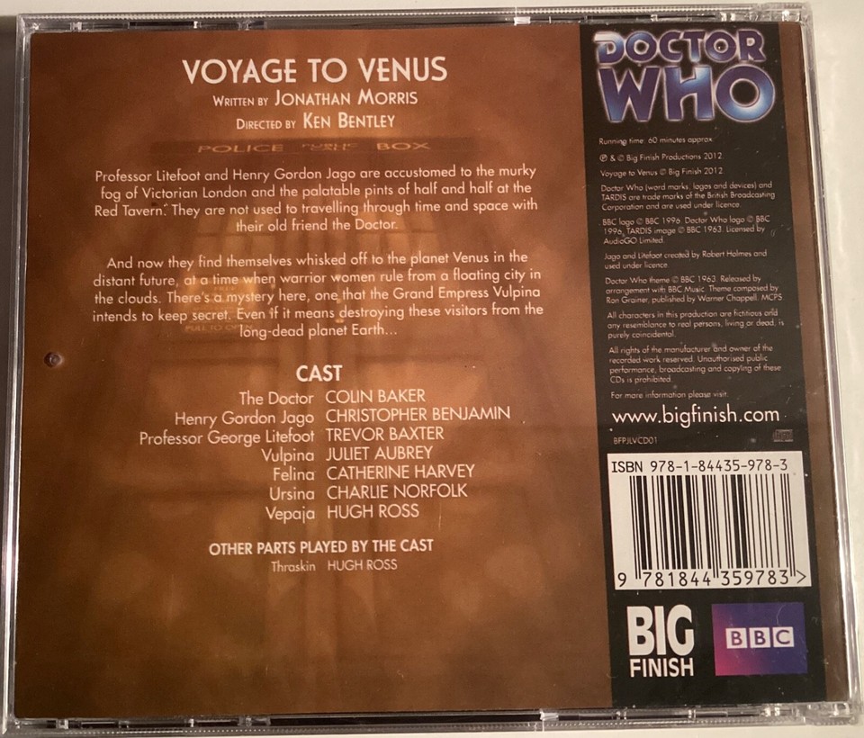 Doctor Who Voyage To Venus Audio CD MINT Colin Baker Jago & Litefoot | eBay