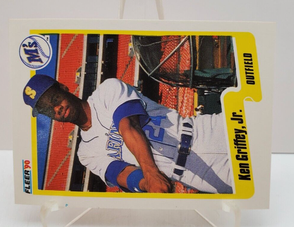 Ken Griffey Jr. 1990 Fleer #513 *ERROR* Misprint Blue Heart/Mark on ...