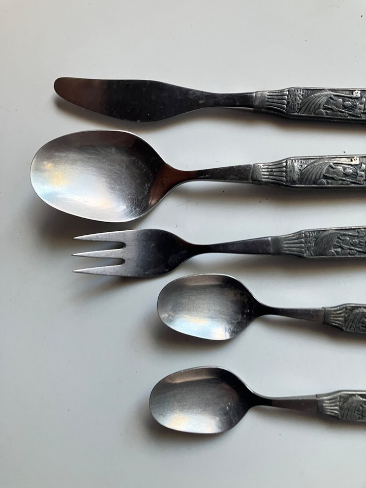 Norwegian Hardanger Bestikk Konge Pewter Viking 5 Piece Place Setting Norway | eBay