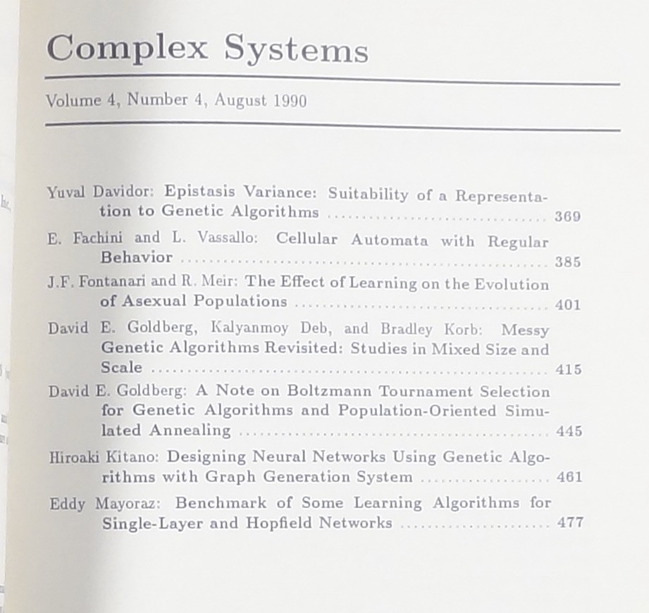 1990 Aug COMPLEX SYSTEMS Stephen Wolfram CELLULAR AUTOMATA computer ...