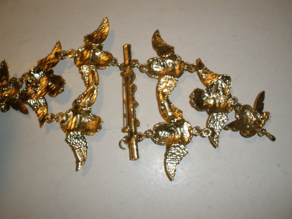 Vintage Brooch Shoulder Pin Angels Cherub Signed Ultra Craft Heavy ...