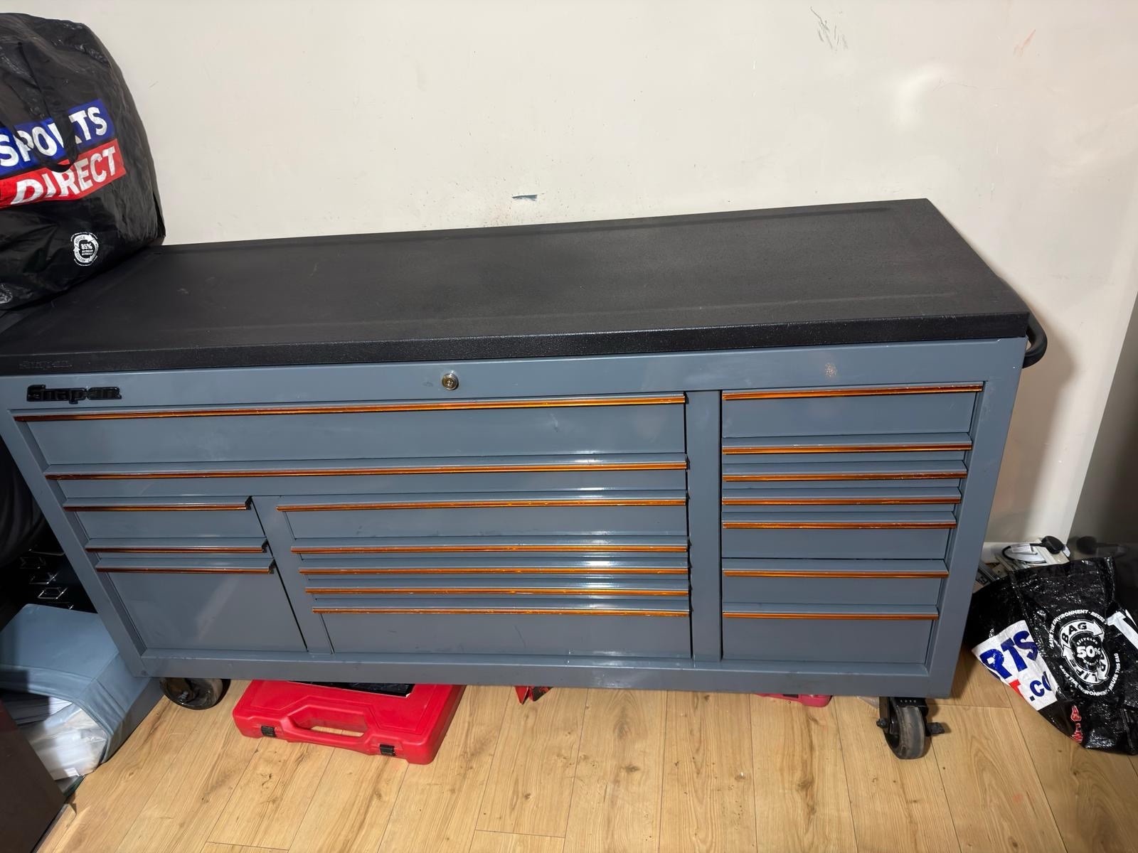 Snap On Toolbox Roll Cab 73" Storm Grey Armoured Rhino Worktop KRA2423 ...