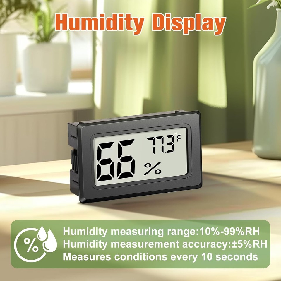 6 Pack Mini Hygrometer Indoor Humidity Meter Small Digital Thermometer ...