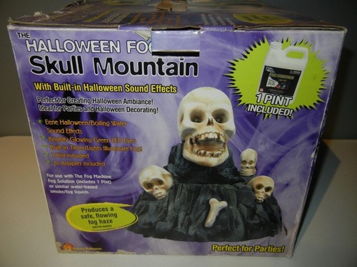 Rare Vintage Gemmy Skull Mountain Fog Machine Halloween Fogger Lights ...