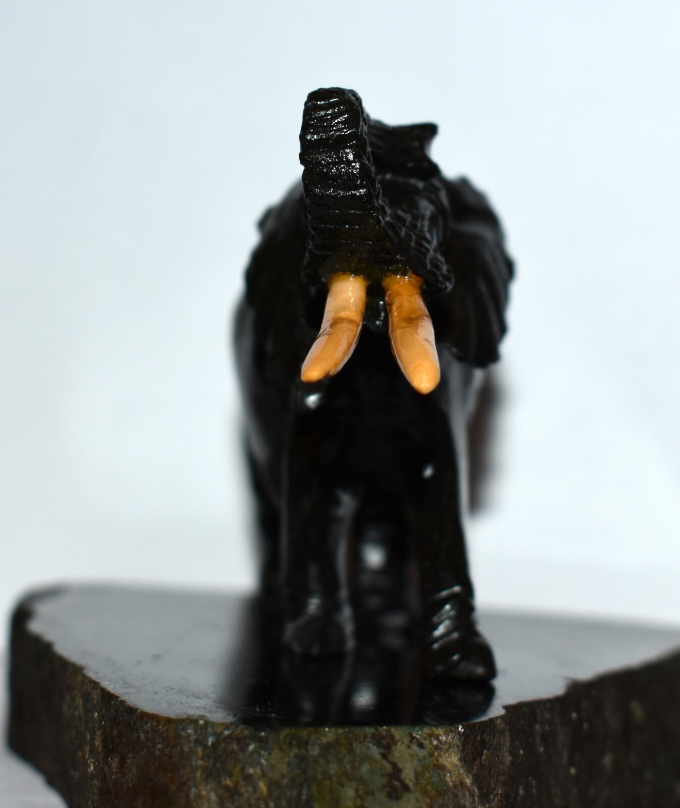 Onyx Elephant Statue Natural Hand Carved Natural Tanzanite Eyes 6 ...