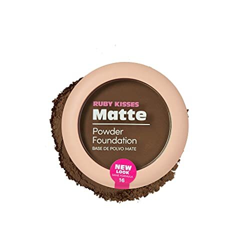 Ruby Kisses Matte Powder Foundation Ebony 8 Shades Sponge & Mirror ...