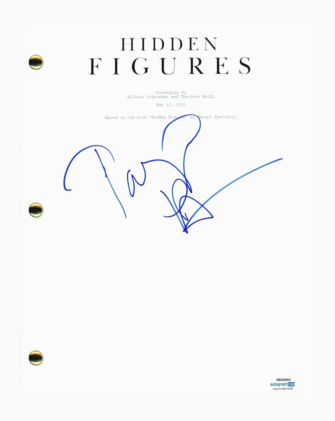 Taraji P. Henson Signed Hidden Figures Movie Script Full Screenplay ...
