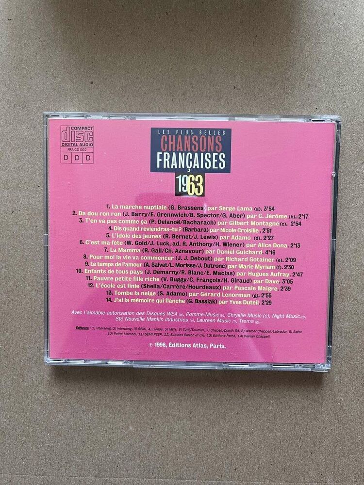 Les plus belles chansons françaises 1963/ CD | Bon état | eBay