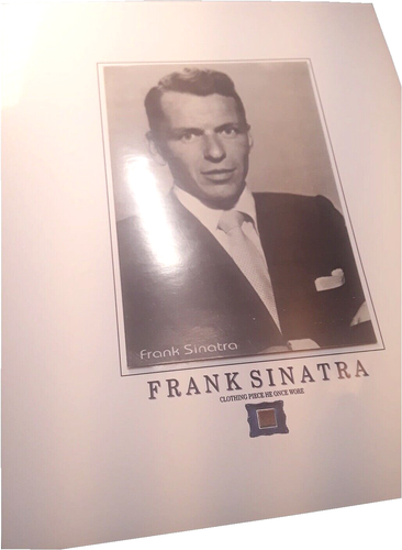 FRANK SINATRA worn CLOTHING PIECE & random vintage postcard on 8x10 paper, relic | eBay