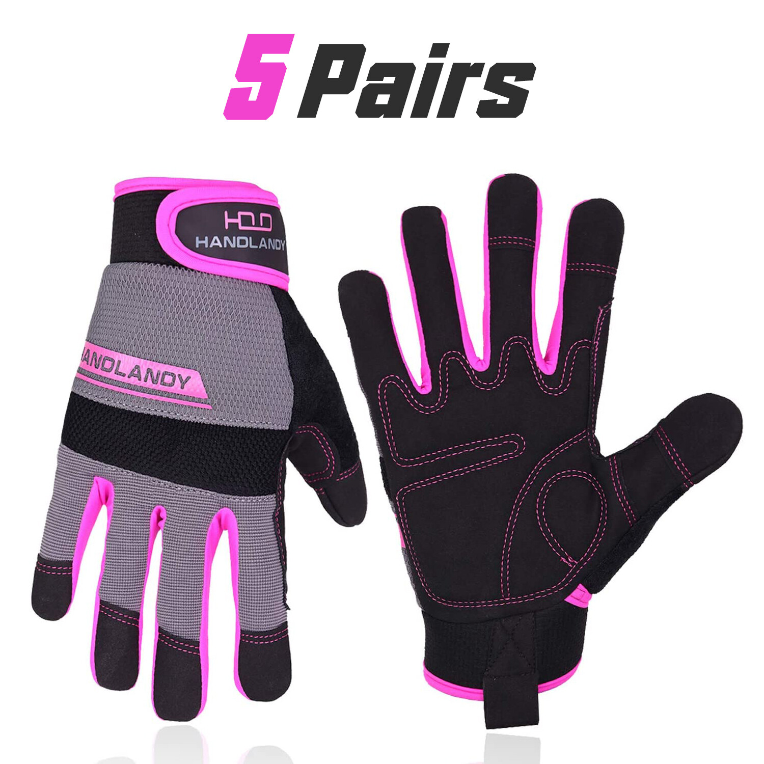 HANDLANDY Utility Work Gloves Women, Flexible Yard Working Gloves Touch ...