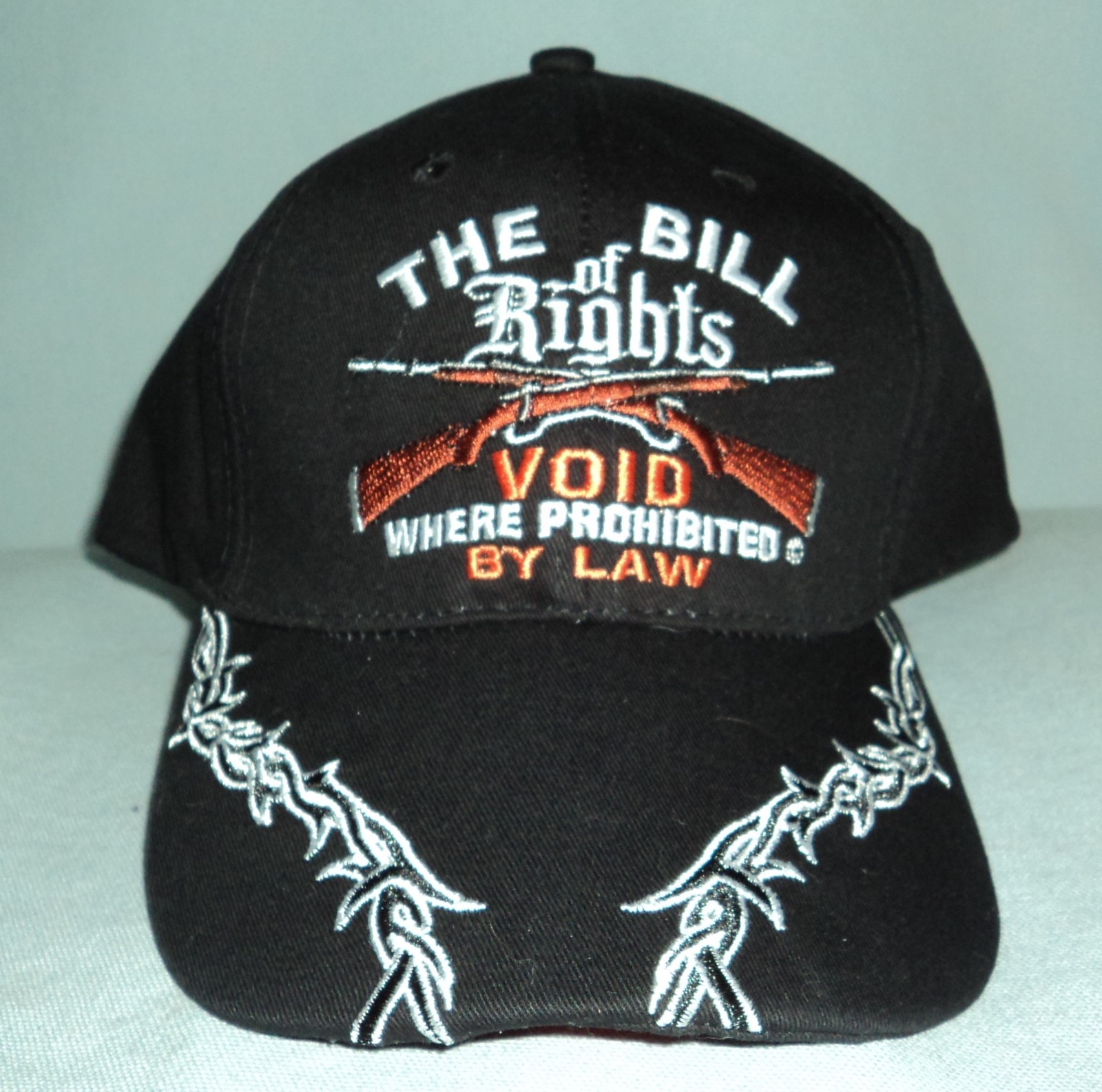 THE SECOND AMENDMENT EMBROIDERED "THE BILL OF RIGHTS" BLACK BASE BALL ...