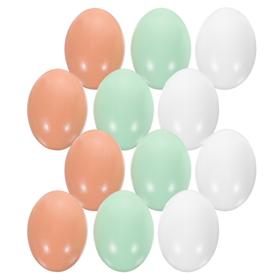 12 Pcs Assorted Color Wooden Eggs Unpainted For Easter Craft And ...