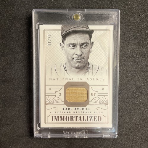 2014 National Treasures #3 Earl Averill Game Used Bat Relic 1/25 ...