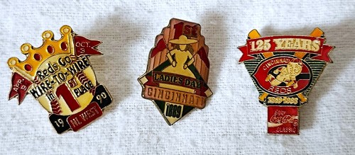 3 VTG HAT PINS / CINCINNATI REDS / WIRE to WIRE / 125 YEARS / 1st ...