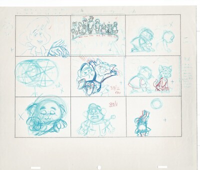 Tom & Jerry Kids Storyboard Hand-drawn Animation Hanna Barbera Babet ...